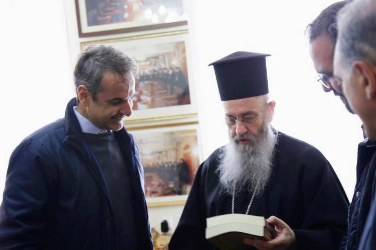 Ο Κυριάκος Μητσοτάκης στον Μητροπολίτη Ναυπάκτου | proseuxi.gr